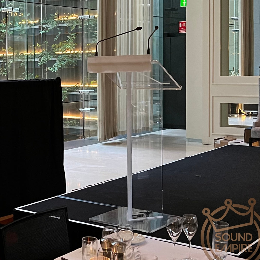 Clear Perspex Lectern – Sound Empire Hire