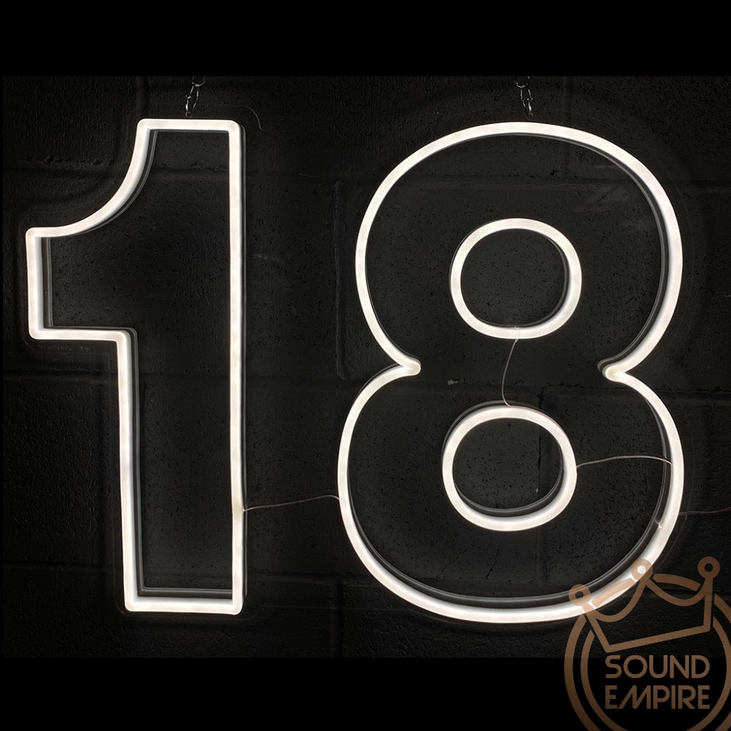 Neon LED Sign - "18" – Sound Empire Hire