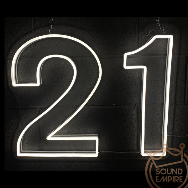Neon LED Sign - "21" – Sound Empire Hire