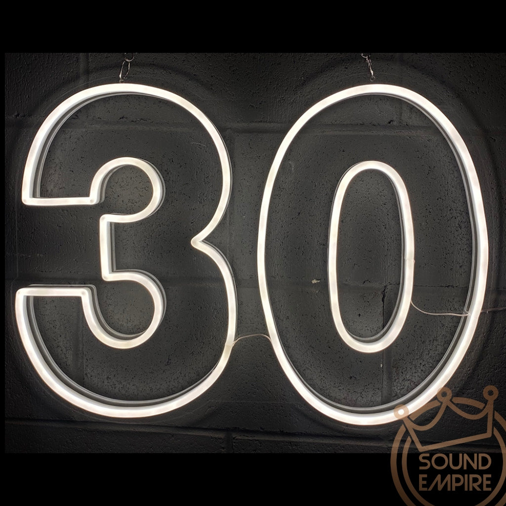 Neon LED Sign - "30" – Sound Empire Hire